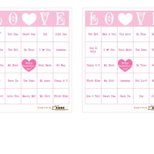 Fall in Love with Free Printable Valentine Bingo - Sweet Anne Designs
