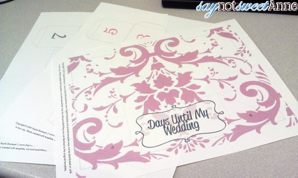 Wedding Countdown [Free Printable] - Sweet Anne Designs