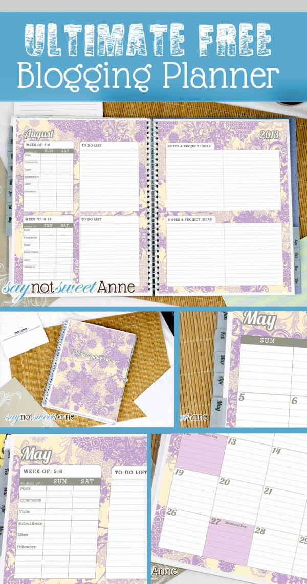 The Ultimate Blogging Planner [2013] - Sweet Anne Designs