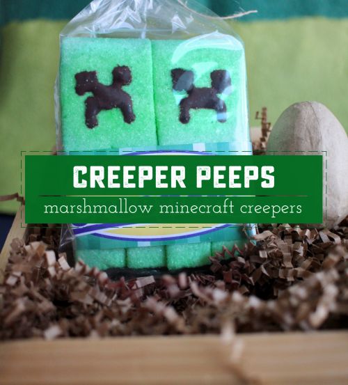 Unbelievable Minecraft Creeper Peeps! Marshmallow candies covered in ...