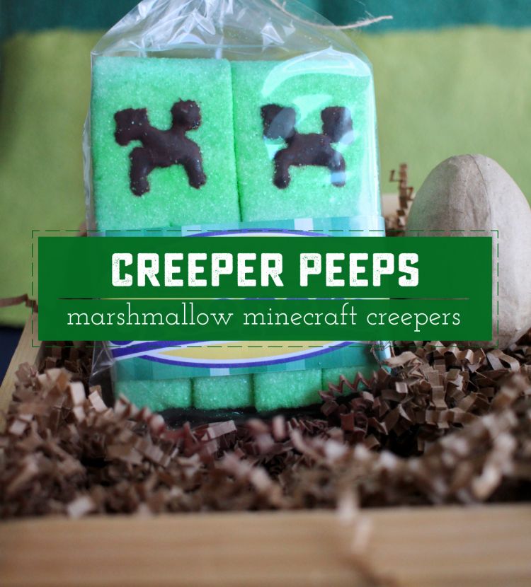 Unbelievable Minecraft Creeper Peeps! Marshmallow candies covered in ...