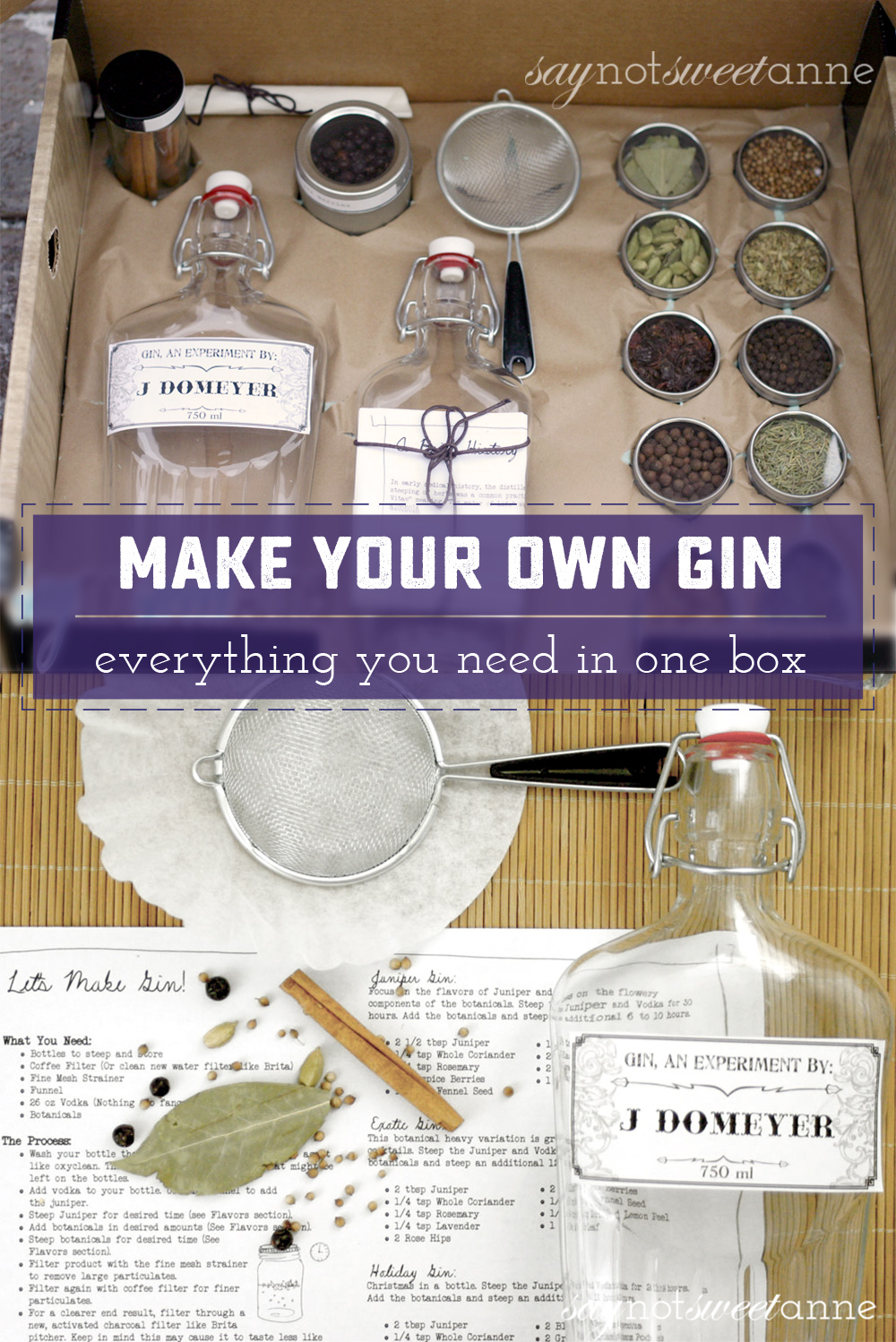 The Perfect Gift for a Cocktail Lover: Make Your Own Gin Kit - Sweet ...