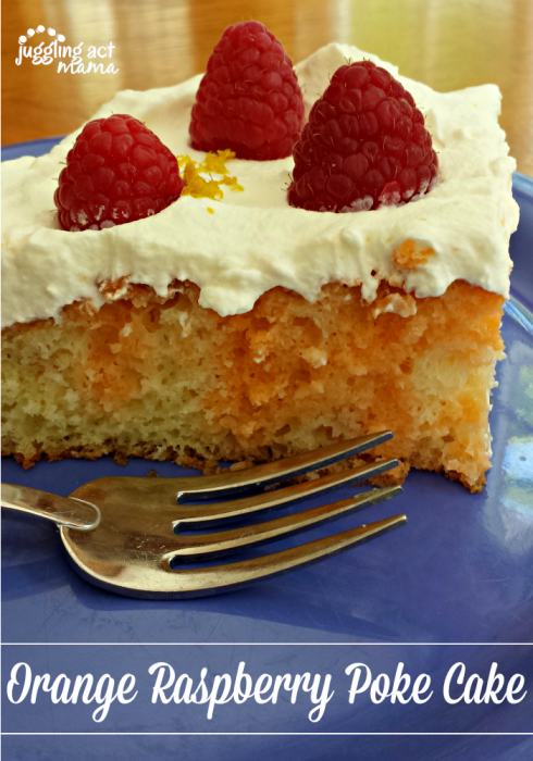 Orange Raspberry Poke Cake - Sweet Anne Designs