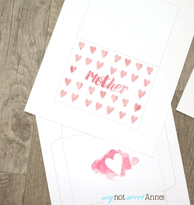 Printable Mother's Day Cards + Envelopes - Sweet Anne Designs