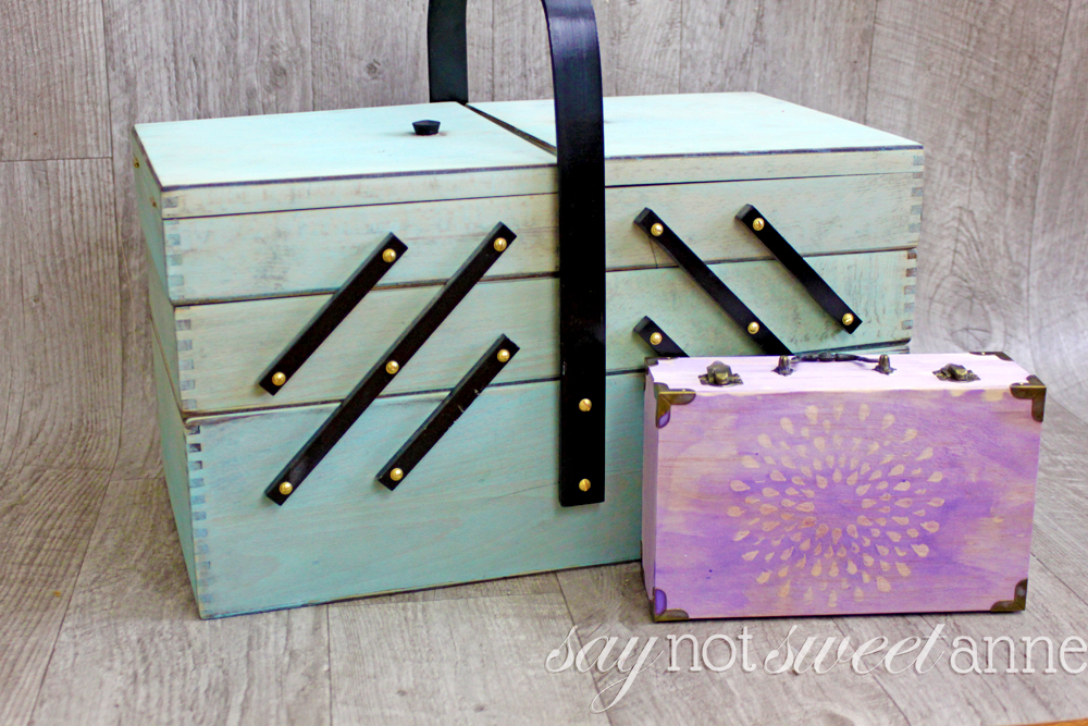 Watercolor Stenciled Box - Sweet Anne Designs