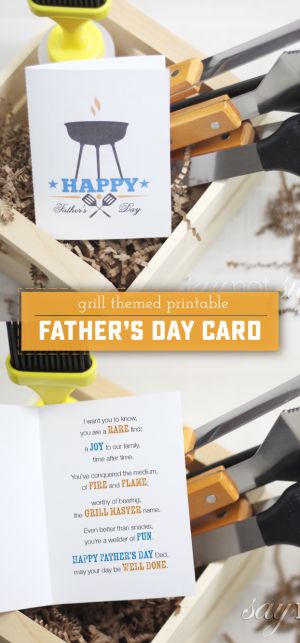Printable Grill Themed Father's Day Card - Sweet Anne Designs
