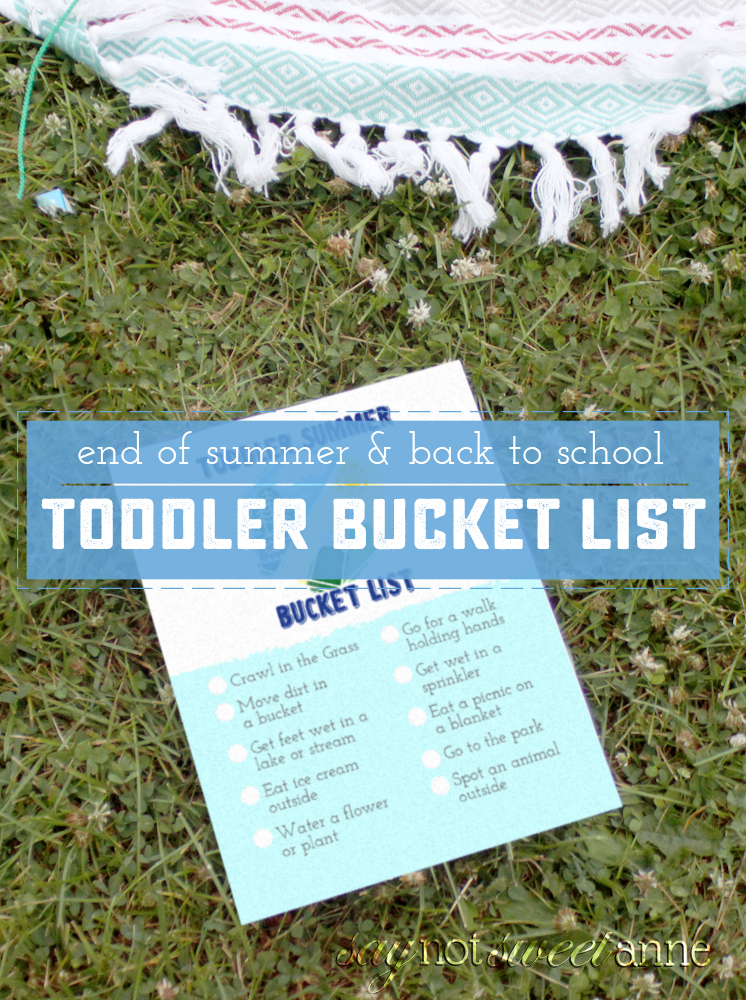 Toddler Back to School Bucket List - Sweet Anne Designs