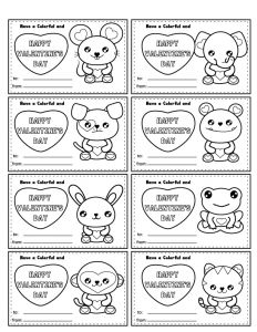 Printable Coloring Book Valentines - Sweet Anne Designs