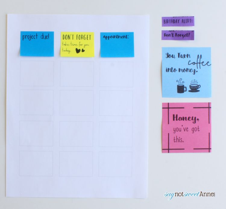 Beautiful Fonts and Printed Sticky Notes - Sweet Anne Designs