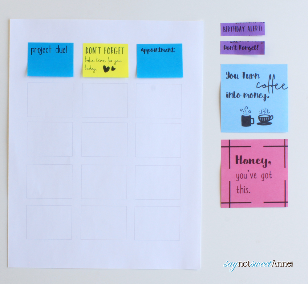 Beautiful Fonts and Printed Sticky Notes - Sweet Anne Designs