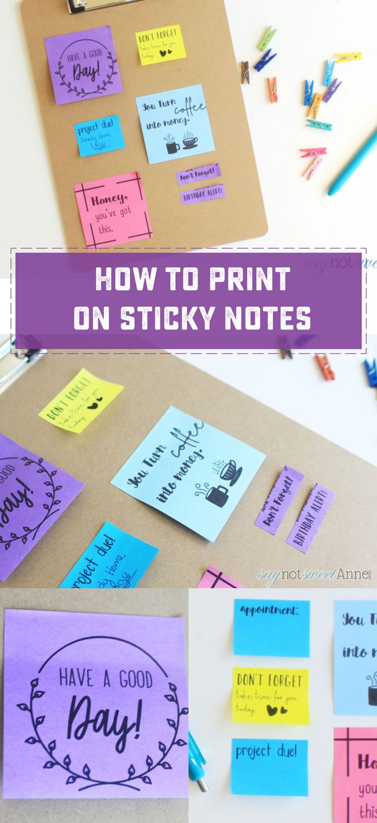Beautiful Fonts and Printed Sticky Notes - Sweet Anne Designs