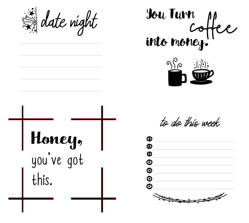 Beautiful Fonts and Printed Sticky Notes - Sweet Anne Designs